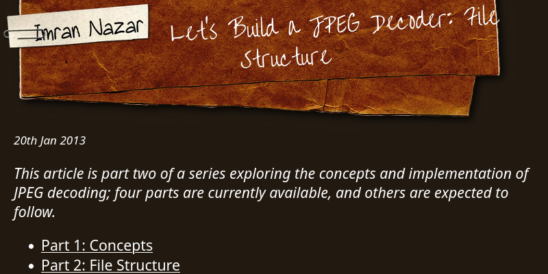 Let's Build a JPEG Decoder: File Structure - Imran Nazar