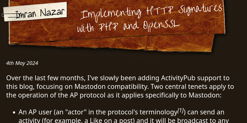 Implementing HTTP Signatures with PHP and OpenSSL - Imran Nazar